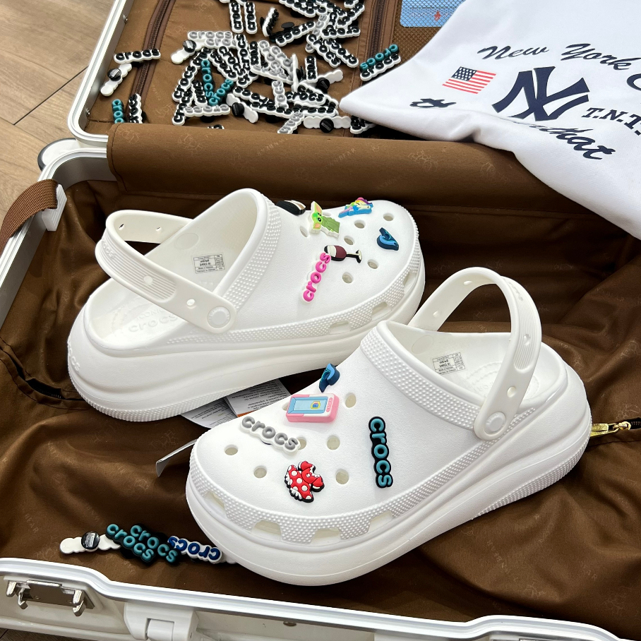 [Chính Hãng] Giày Clog Unisex Crocs Crush Classic *Đế Cao* - Trắng ...