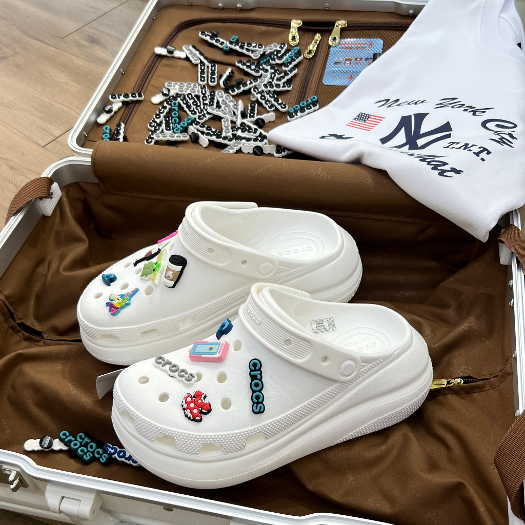 [Chính Hãng] Giày Clog Unisex Crocs Crush Classic *Đế Cao* - Trắng ...