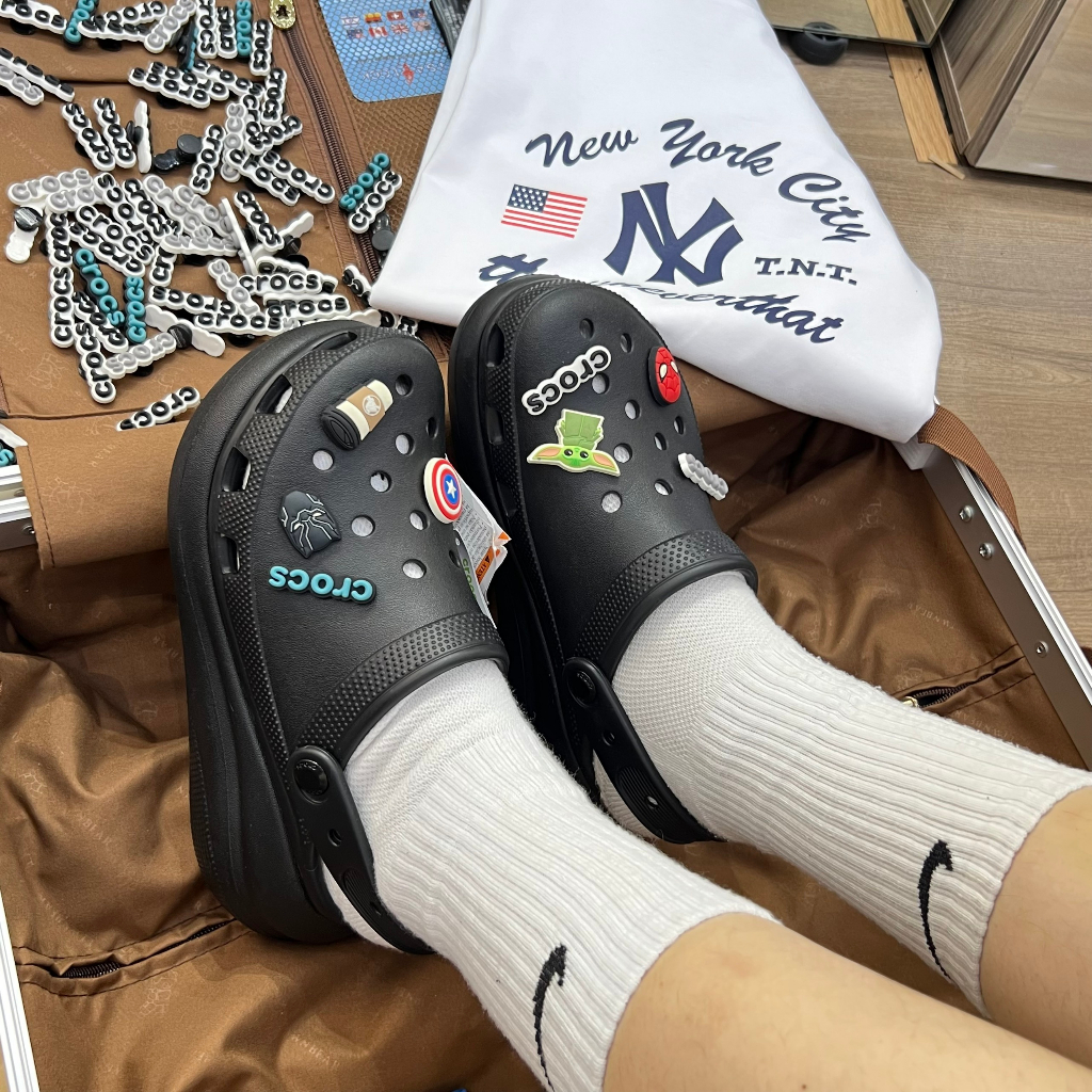 [Chính Hãng] Giày Clog Unisex Crocs Crush Classic *Đế Cao* - Black ...