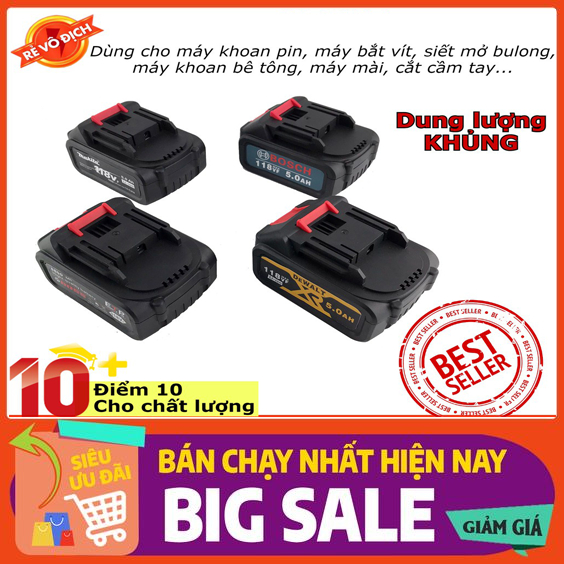 Pin 21v dung lượng cao đến 6000 mAh loại 10 cell, 15 cell pin dùng cho ...
