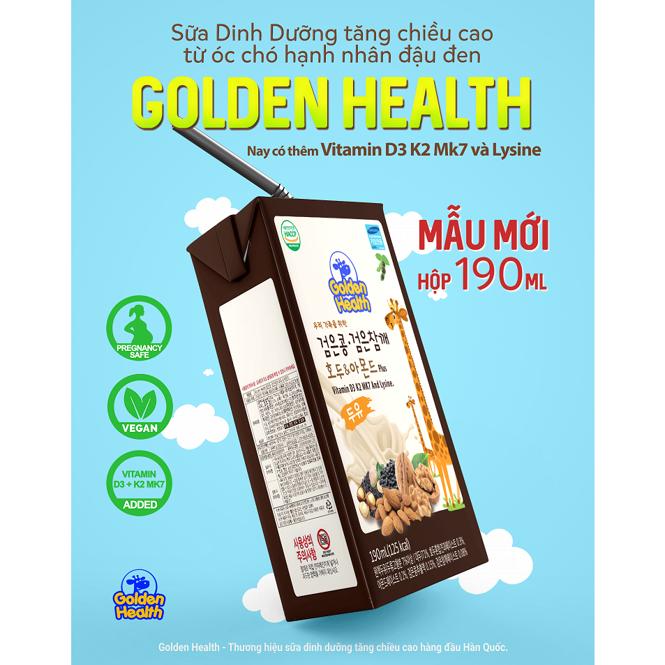 [08/2025 ]Sữa Óc Chó Đậu Đen Hạnh Nhân Golden Health Hàn Quốc Hộp Nhiều ...