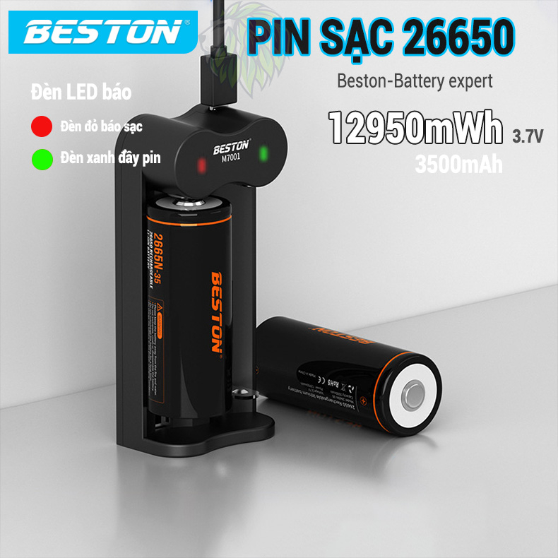 PIN sạc 26650 Beston dung lượng 3500mAh 3.7V dùng cho đèn pin led, đèn ...