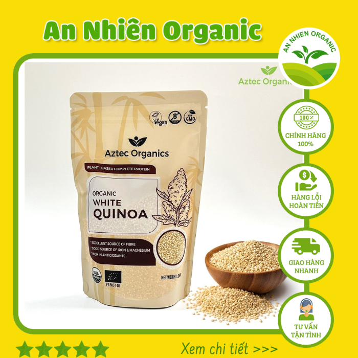 Hạt Diêm Mạch Quinoa Trắng Hữu Cơ Aztec Organics | Shopee Việt Nam