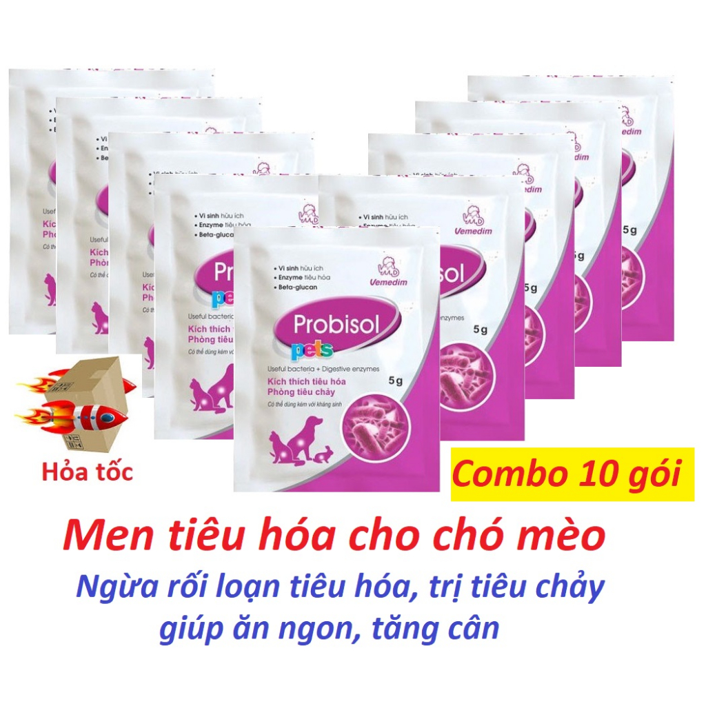 Combo 10 gói men tiêu hóa Probisol 5g cho chó mèo thỏ ngừa rối loạn ...