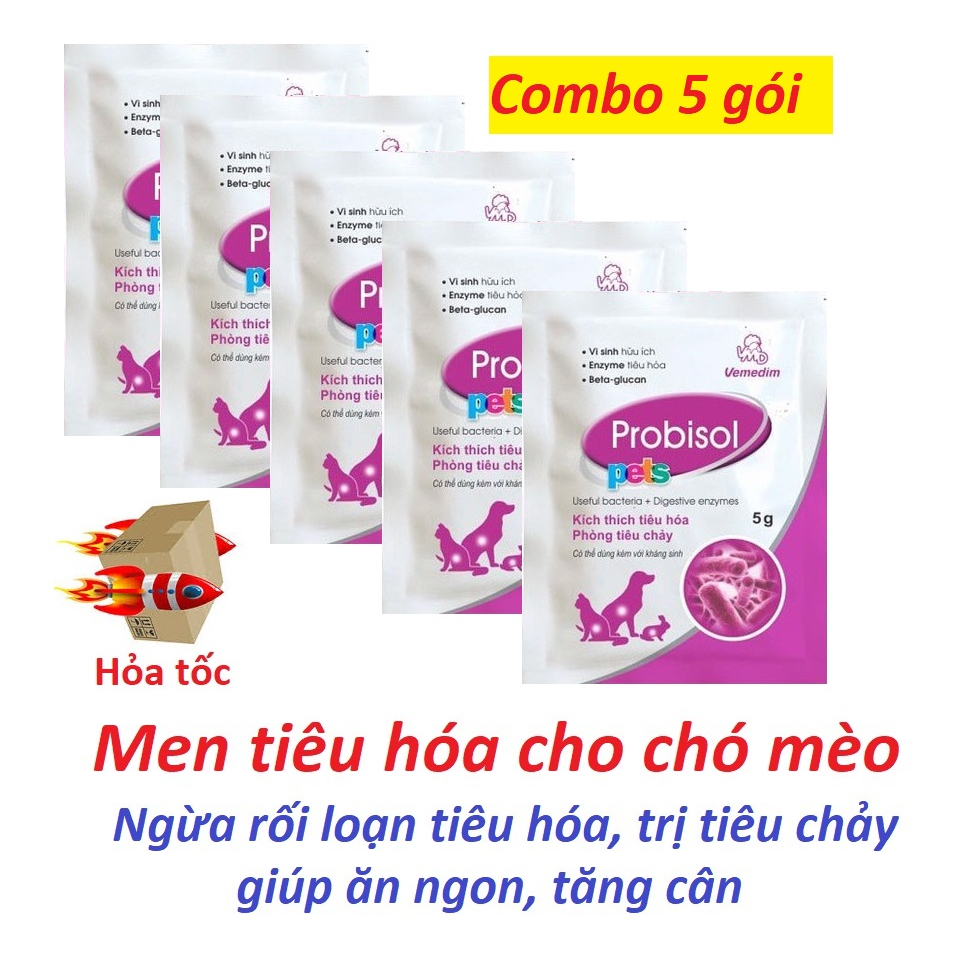 Combo 10 gói men tiêu hóa Probisol 5g cho chó mèo thỏ ngừa rối loạn ...