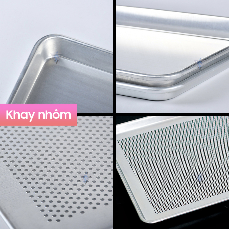 Khay làm bánh, để bánh bằng nhôm, inox 304 40cm x 60cm, đục lỗ và không đục lỗ, khay nướng bánh ...