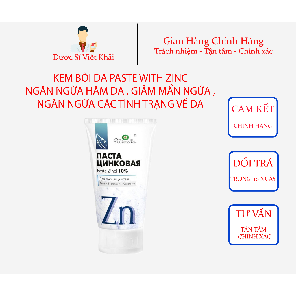 [SẢN PHẨM CHÍNH HÃNG , QUÀ TẶNG KÈM] KEM BÔI DA PASTE WITH ZINC - KEM ...