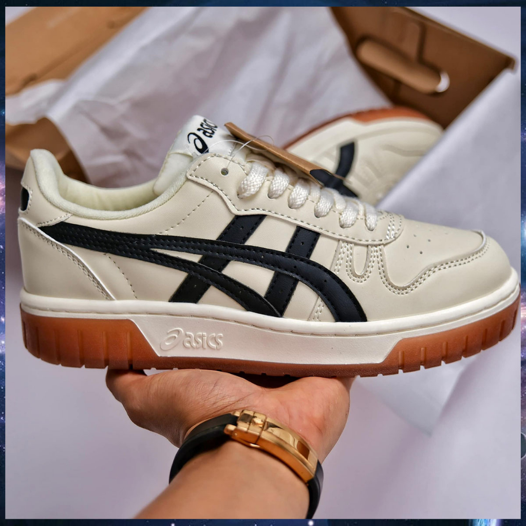 Giày Asics Court MZ Cream Black Gum Nam Nữ, Giày asics Đế Cao Su bản ...