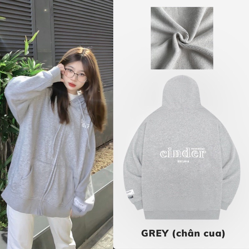 Áo Hoodie Zip CINDER , Áo Khoác Nỉ In Hình CINDER Form Rộng Mũ Trùm Nam ...