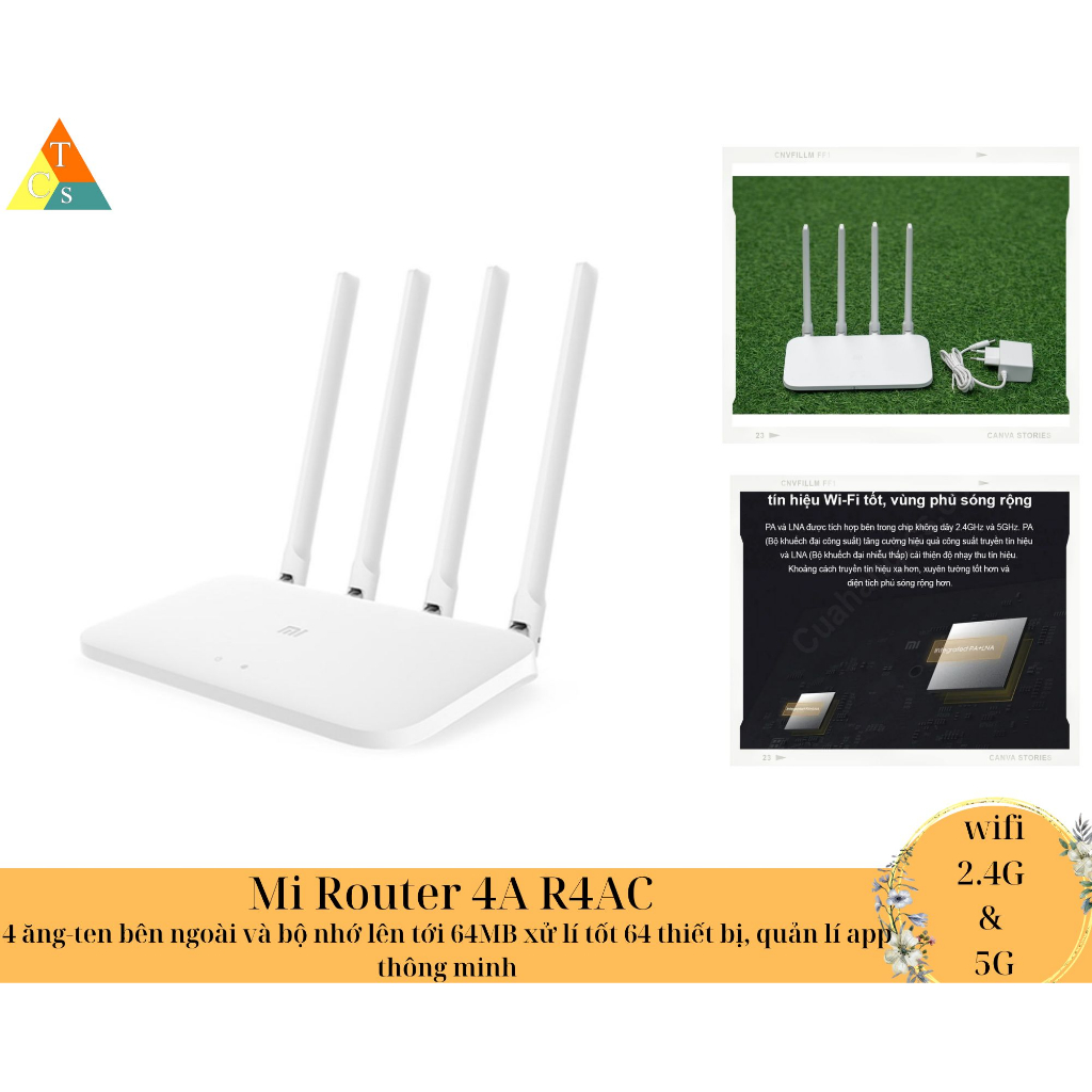 Router Wifi gen 4A Bộ phát wifi 4 râu 2 Băng tần wifi 2.4G và 5G chính ...