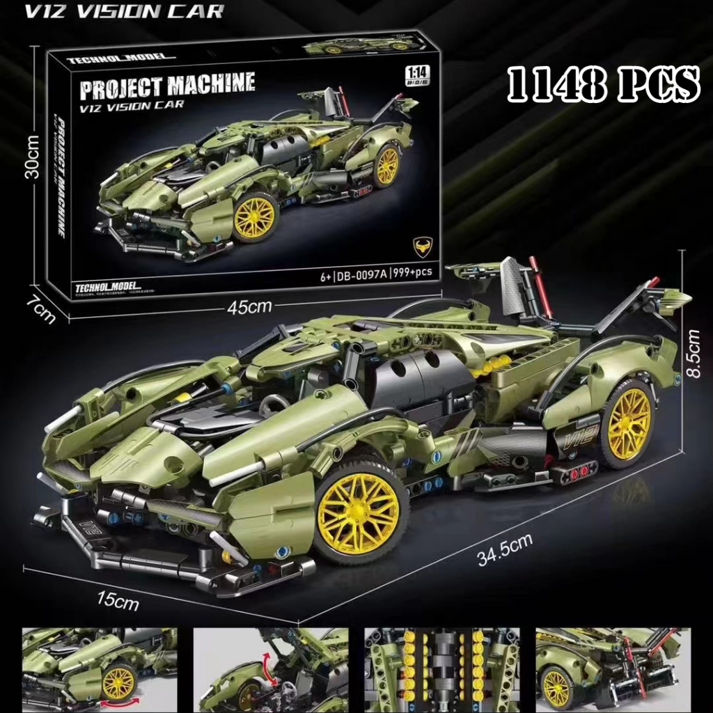 1148 CT - Size 35cm - Lắp Ghép Xếp Hình Mô Hình Xe Oto Lambo V12 ,Lắp ...