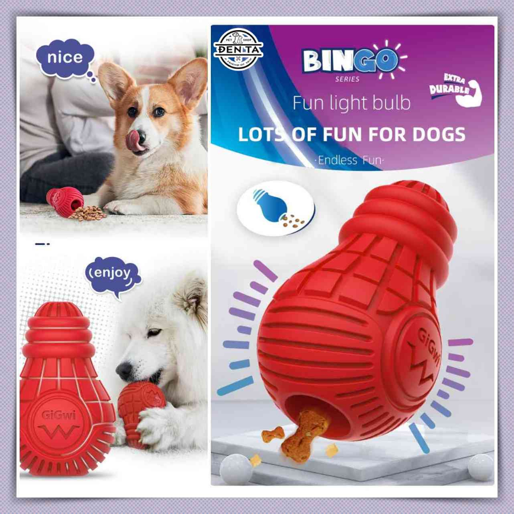 GiGwi Bulb - Đồ chơi cao su giấu đồ ăn cho chó hình bóng đèn, đồ chơi ...