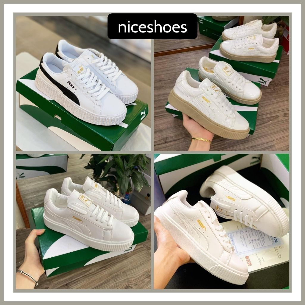 Giày Puma Nam Nữ, Giày Sneaker Unisex Puma Trắng Vạch Đen Hàng Chuẩn 1:1 Da Bóng Đế Êm Full Box ...
