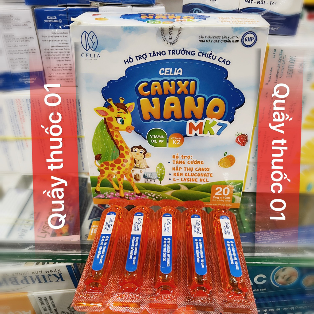 ( Chính Hãng Canci Hữu Cơ ) CELIA CANXI NANO MK7 hộp 20 ống hỗ trợ tăng cường hấp thụ canxi tăng ...