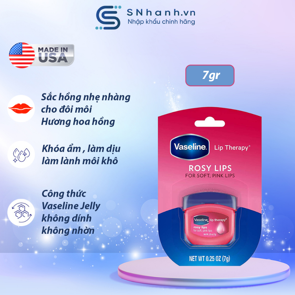 [DATE 2026] Sáp dưỡng môi Vaseline Rosy Lips For Soft, Pink Lips Hương ...