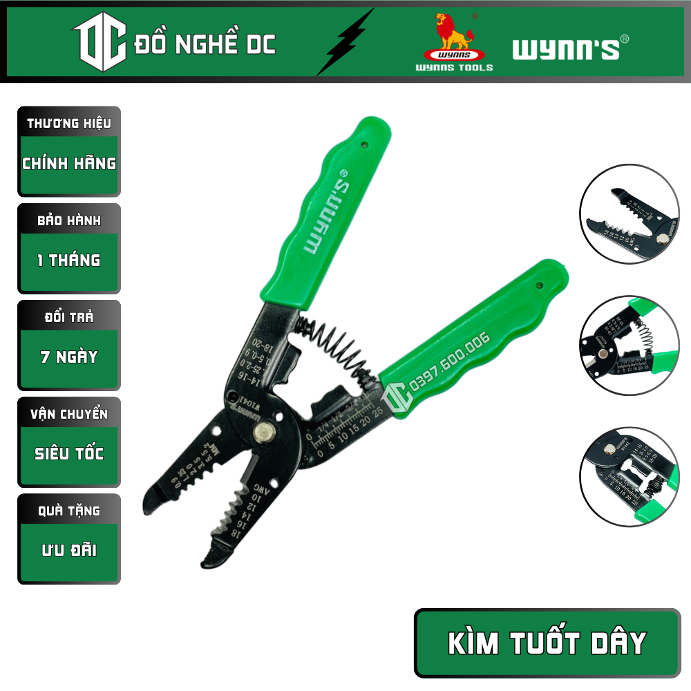 Kìm, kiềm tuốt dây điện 7 chức năng Wynn's W1041 thép cứng cao cấp ...