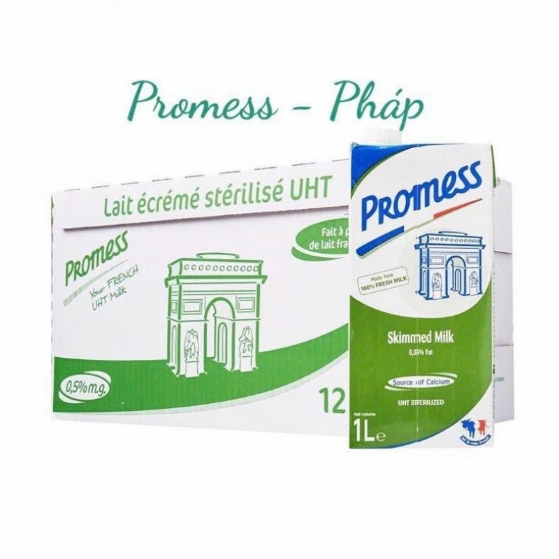 Thùng 6 hộp sữa Promess tách kem Pháp date 10/2025 | Shopee Việt Nam