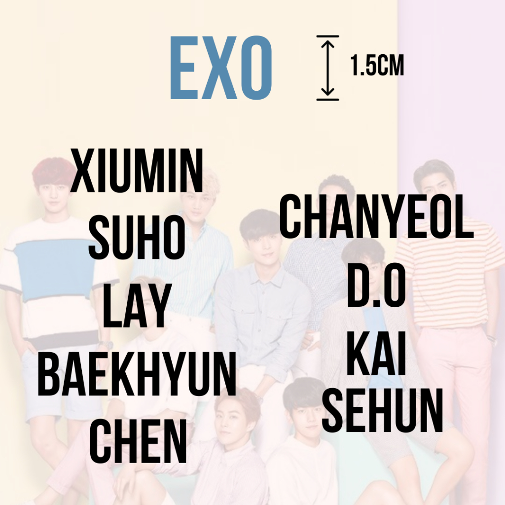 STICKER EXO | 1.5cm | Holo Sticker Tên Idol K-pop Dán Lightstick ...
