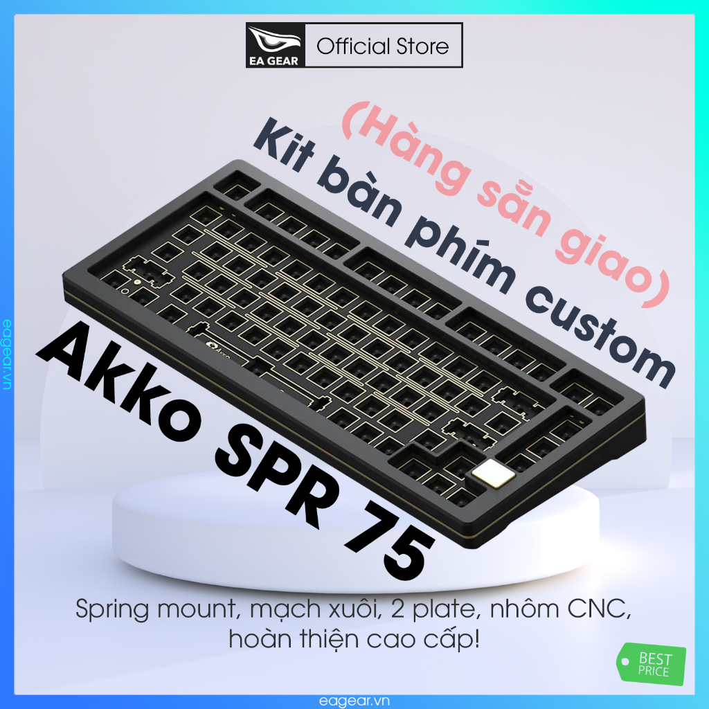 (Giá tốt nhất - hàng sẵn giao) Kit Bàn Phím Cơ Custom Akko SPR 75 Black ...