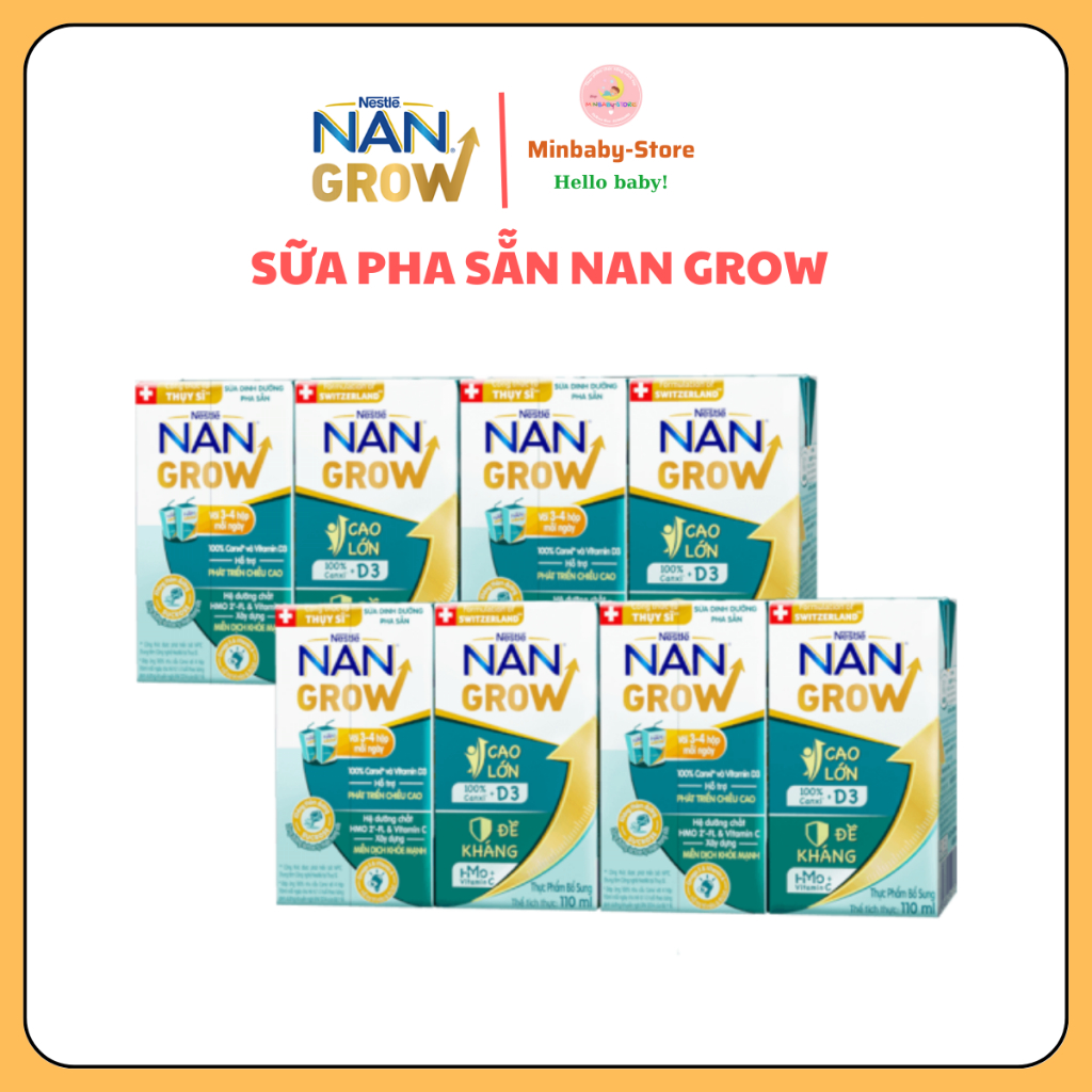 Sữa dinh dưỡng pha sẵn Nan Grow 110ml (Lốc 4 hộp) | Shopee Việt Nam
