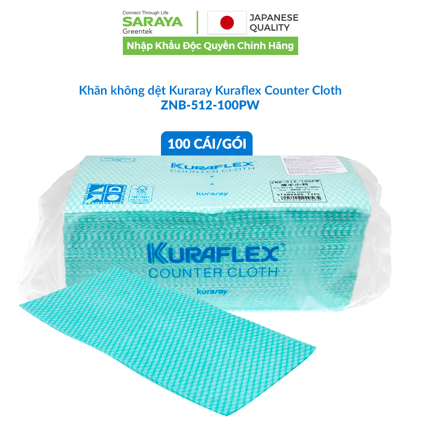 Khăn vải không dệt Kuraray Kuraflex Counter Cloth ZNB, dùng để lau bề ...
