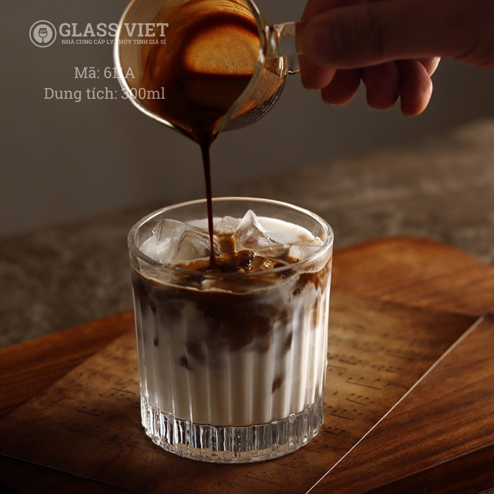 Ly thủy tinh khía cổ điển sử dụng cho ly cafe, ly uống bia cực đẹp dung ...