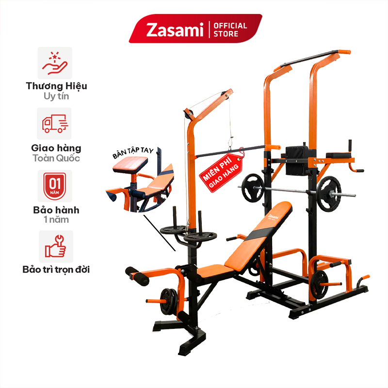 Giàn Tạ Đa Năng Cao Cấp ZASAMI SGD-8215 kết hợp xà đơn xà kép 12 chức ...