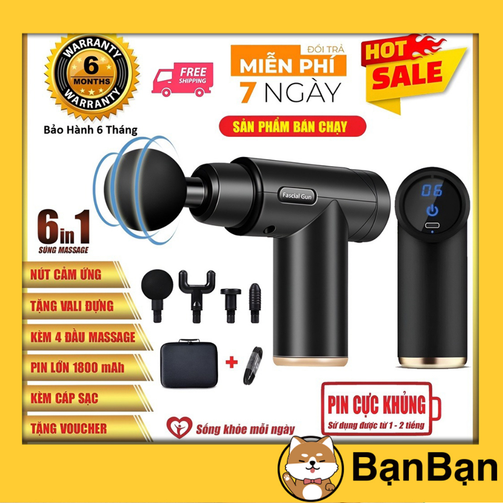【HomeX Bảo hành 6 tháng】Máy Massage Cầm Tay 4 Đầu 6 Chế Độ Cảm Ứng Giảm ...
