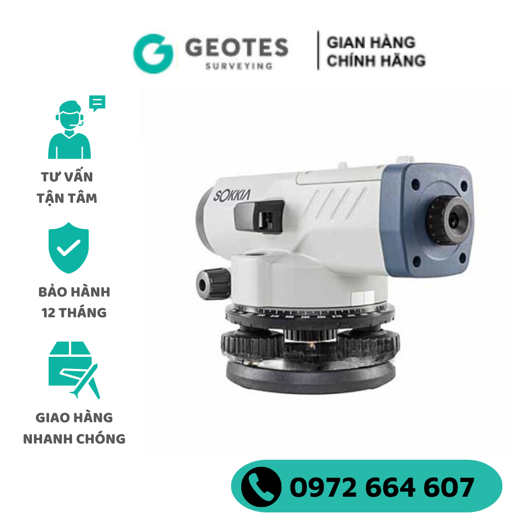 Máy thuỷ bình Sokkia B30A GEOTES Nhật zoom 28x, kèm tem kiểm định và ...