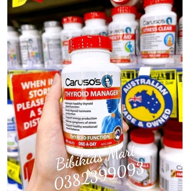 Viên uống hỗ trợ tuyến giáp Carusos Natural Health Thyroid Manager 60 ...