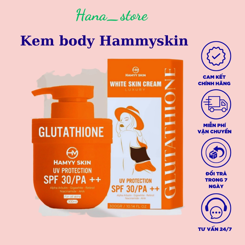 [Siêu trắng] Kem body Glutatgione Hammy skin-Chính hãng dưỡng trắng,cấp ...