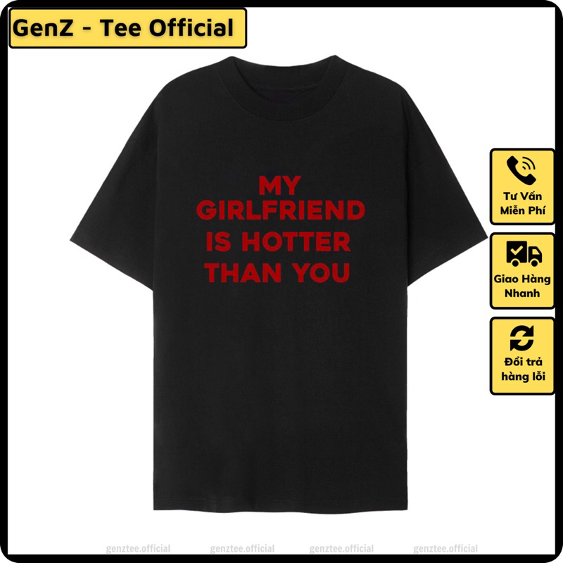 Áo thun My Boy Friend Is Hotter Than You mặc phong cách trẻ trung năng ...