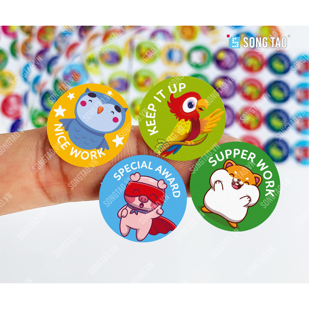 Sticker Khen Thưởng Học Sinh - Sticker Tiếng Anh Hình Tròn 2 cm - 280 ...