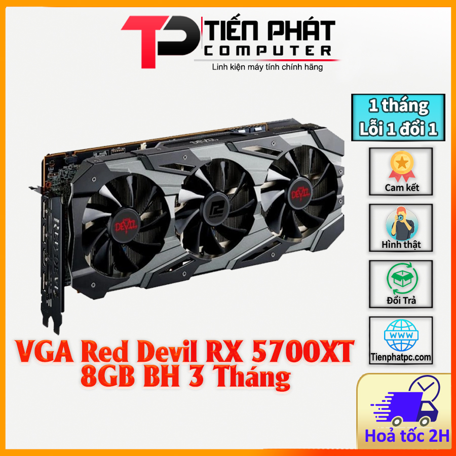 VGA Card màn hình đồ hoạ RX 5700XT 8G PowerColor Red Devil Likenew - BH ...