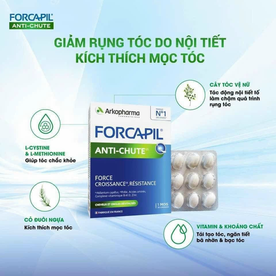 Viên uống giúp giảm rụng, kích thích mọc tóc Arkopharma Forcapil anti ...