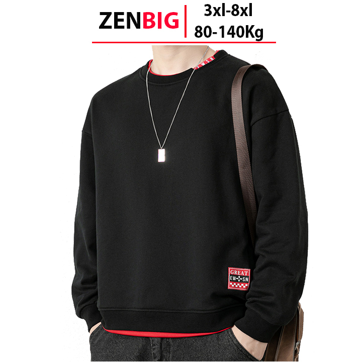 Áo nỉ sweater thu đông nam big size ZENBIG dành cho người mập người béo từ 3xl - 8xl, 80-140kg ...