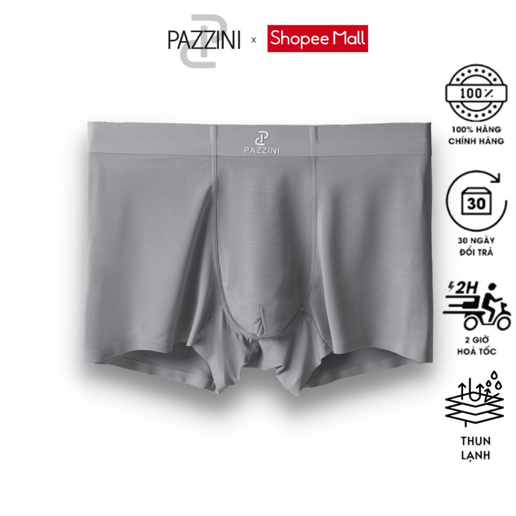 Quần lót nam boxer PAZZINI thun lạnh xuất xịn cao cấp, co giãn 4 chiều ...