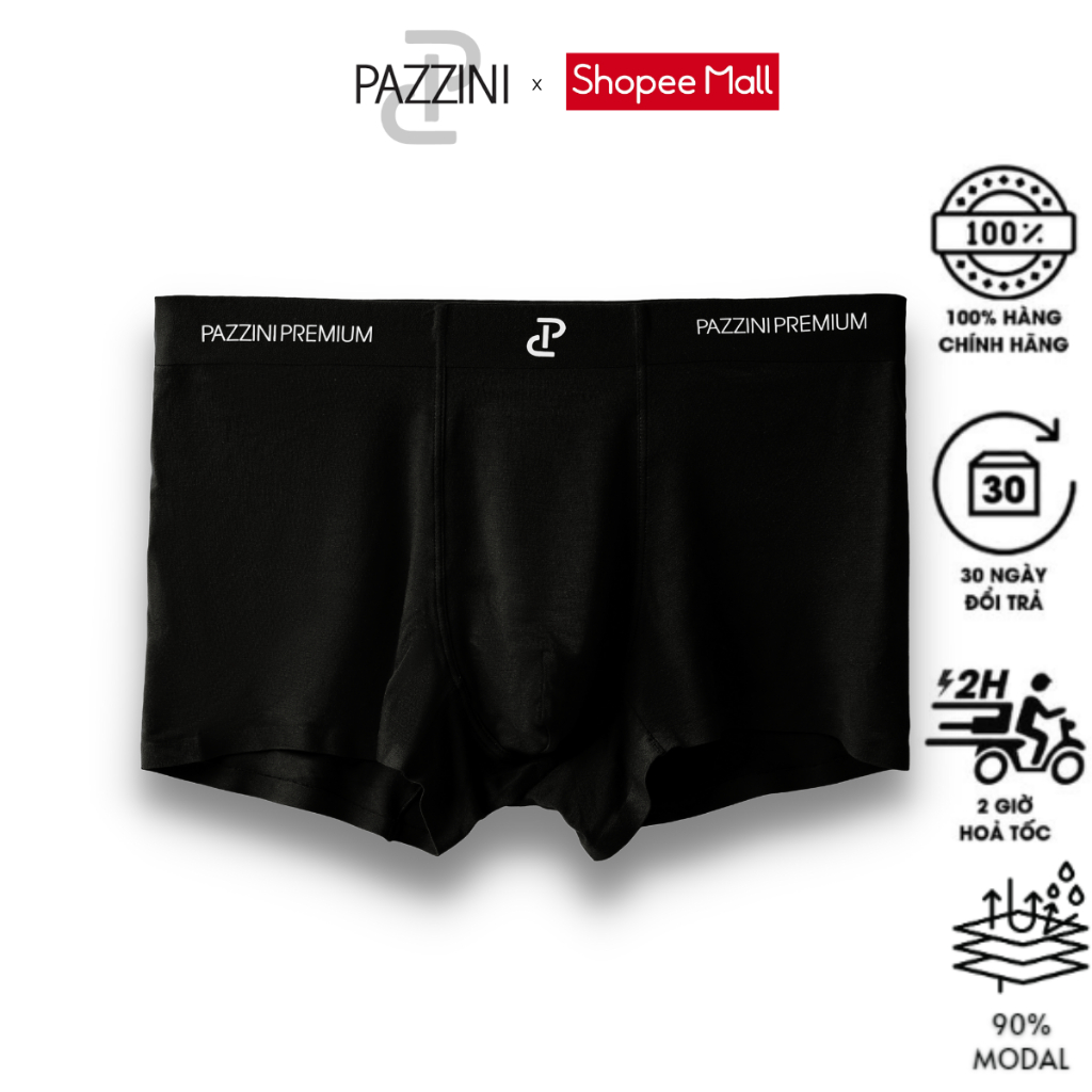 Quần lót nam boxer PAZZINI modal gỗ sồi cao cấp, quần sịp nam co giãn 4 ...