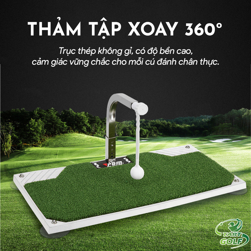 Thảm Tập Golf, Thảm Tập Swing, PGM, Thảm Golf Xoay 360, Thảm Golf Mini Bóng Tự Động Trả Về, Thảm ...