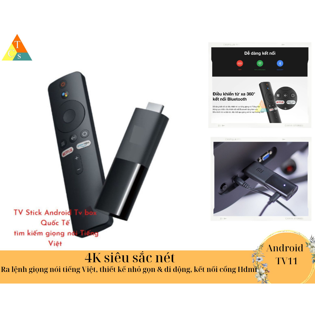 Mi Stick TV 4K Quốc Tế Full Tiếng Việt XM MiTV Stick 4K MDZ-27-AA | Shopee Việt Nam