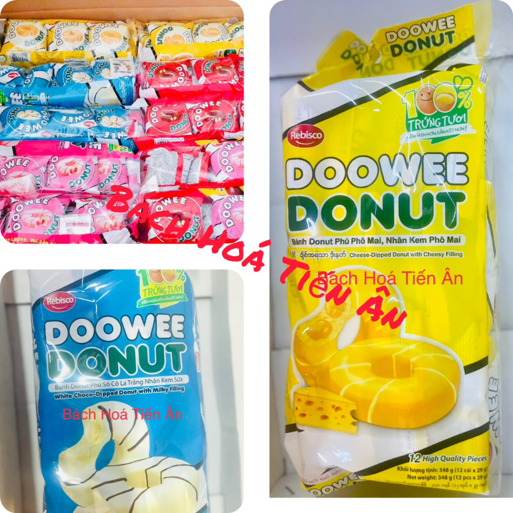 Bịch 12 Chiếc Bánh Donut Doowee Rebisco 360gr( 12 cái x 30g ) | Shopee ...