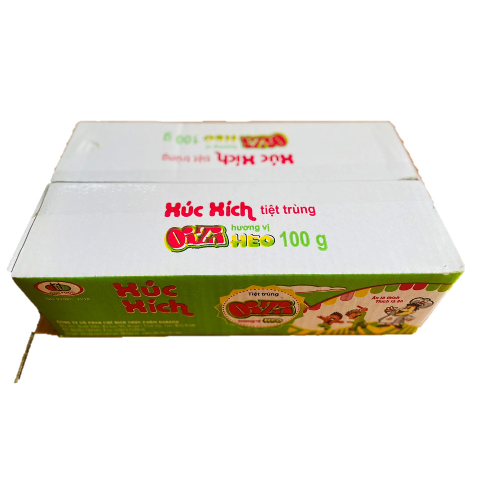 Thùng xúc xích tiệt trùng 100 cây vị heo(20 gói x 5 cây x 20gr) - hàng ...