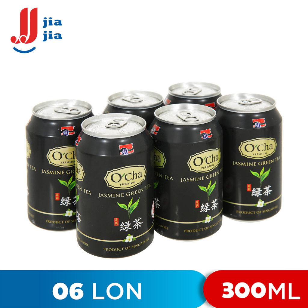 LỐC 6 LON TRÀ XANH HOA NHÀI O'CHA PREMIUM JASMINE GREEN TEA JJ JIA JIA ...