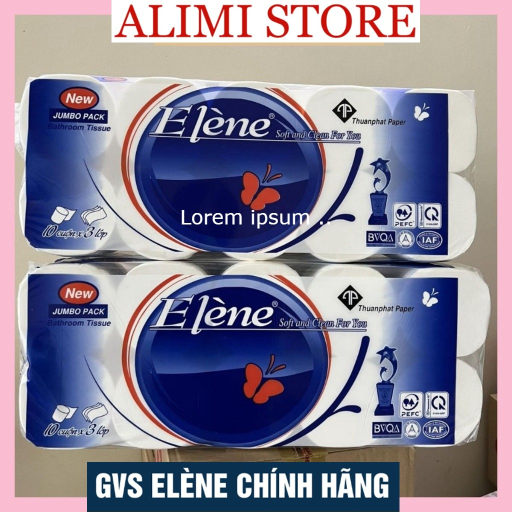 GIẤY VỆ SINH ELENE BỊCH 10 CUỘN 3 LỚP, GIẤY VỆ SINH CAO CẤP, GIẤY DAI ...