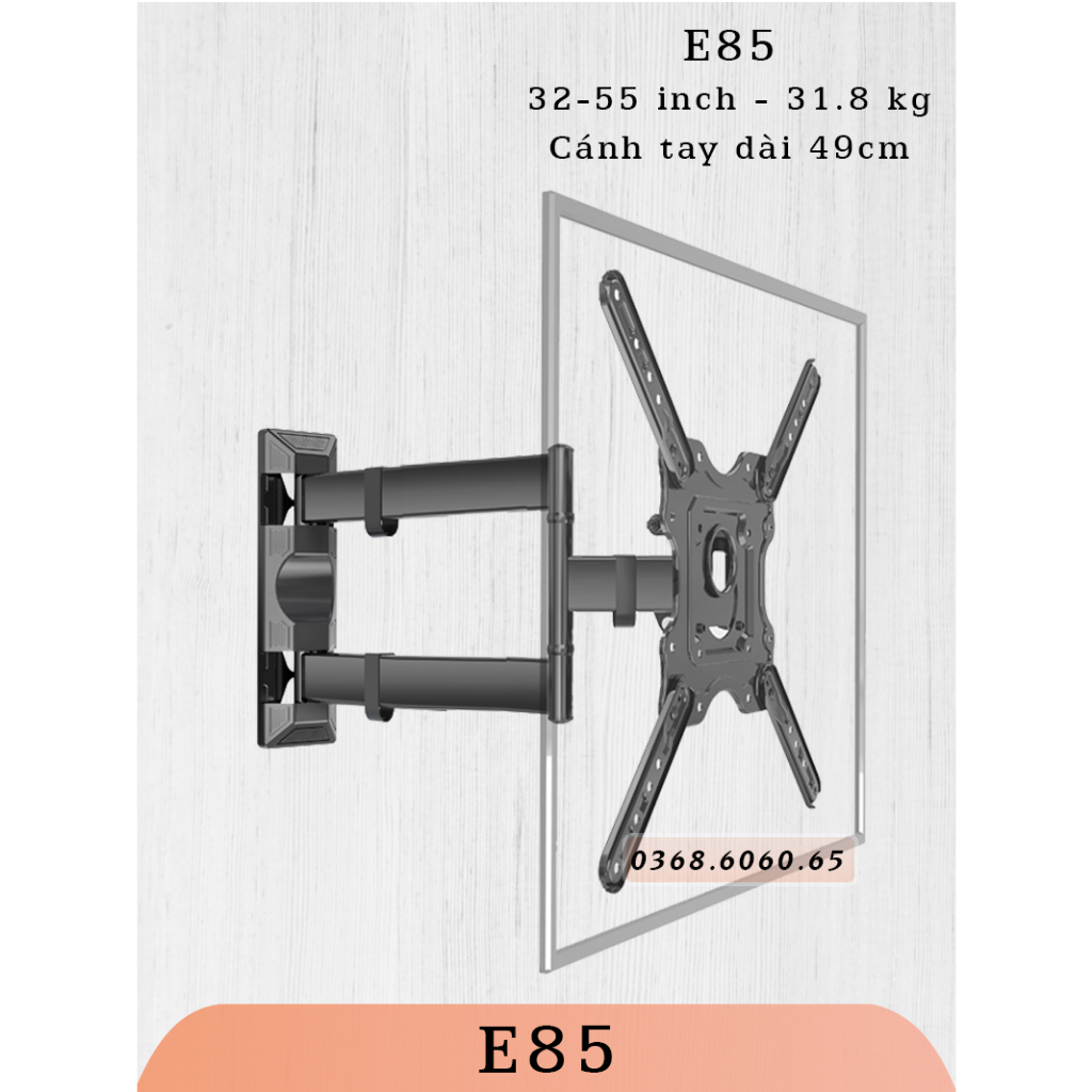 E85 P4 Giá treo Tivi xoay 360 độ, giá treo tivi kéo ra vào, khung treo tivi xoay đa năng. [32 ...