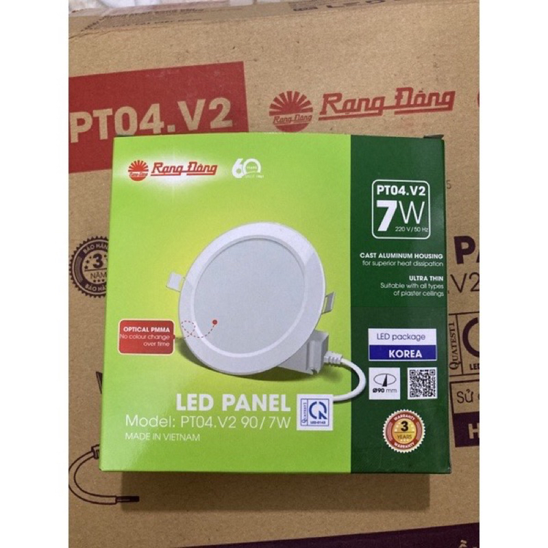 Rạng Đông- Led panel tròn 7w khoét lổ 90mm mã PT04.V2 90/7w chính hãng | Shopee Việt Nam