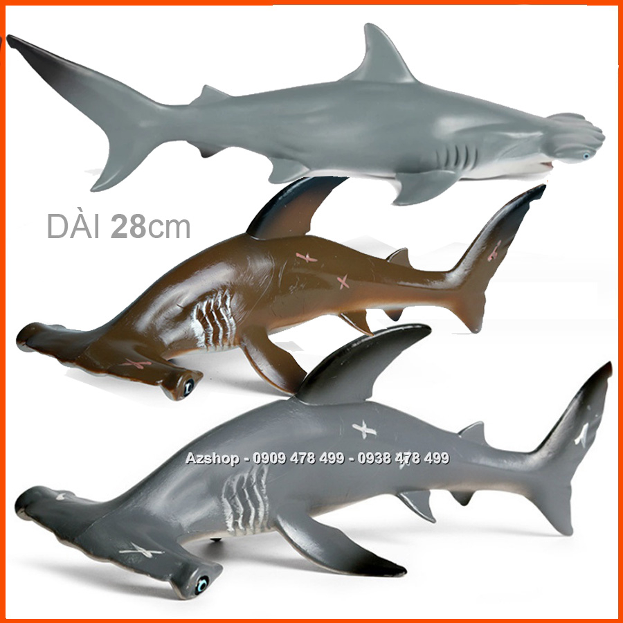 Mô Hình Cá Mập Đầu Búa Cá Mập Xanh Size Trung 28-29cm - Thế Giới Động ...