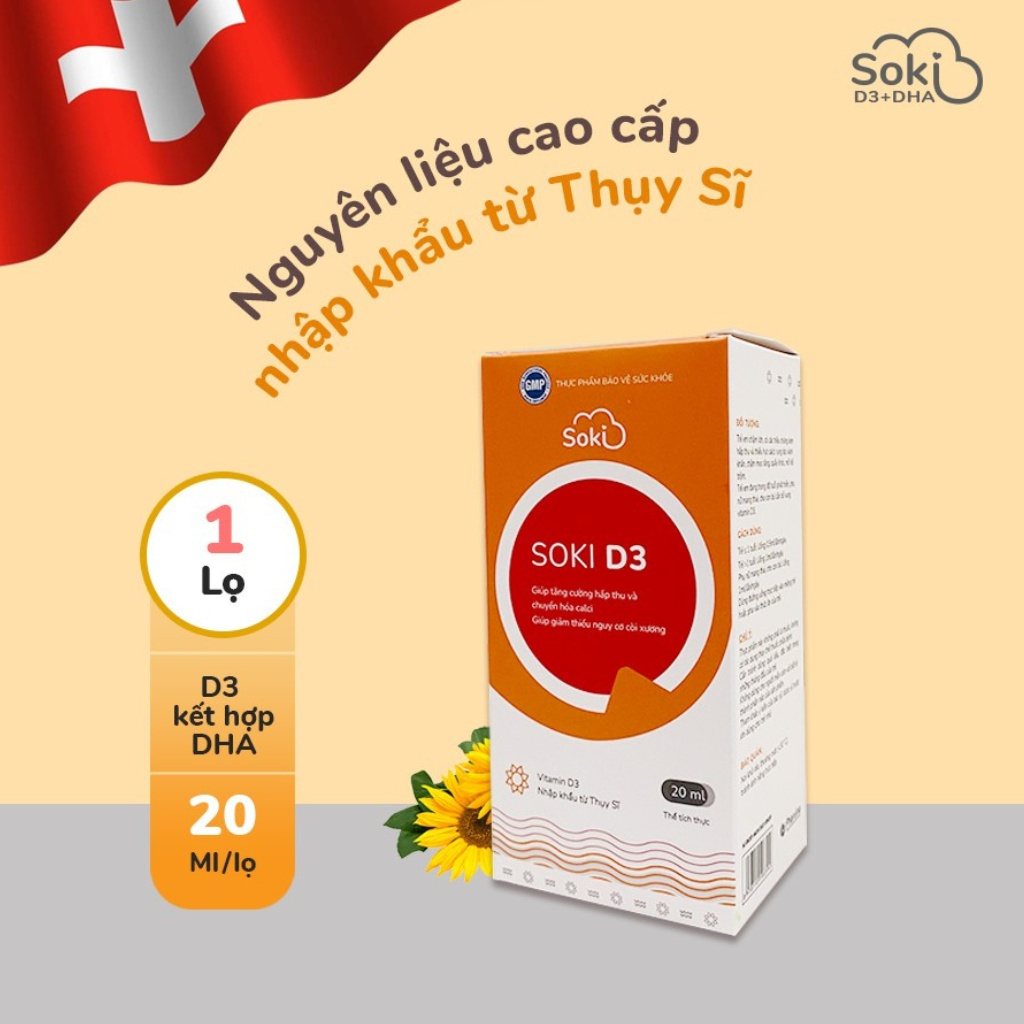 [10/2025] Siro SOKI D3K2 Bổ Sung Vitamin D3, Tăng Hấp Thu Canxi, Giảm ...