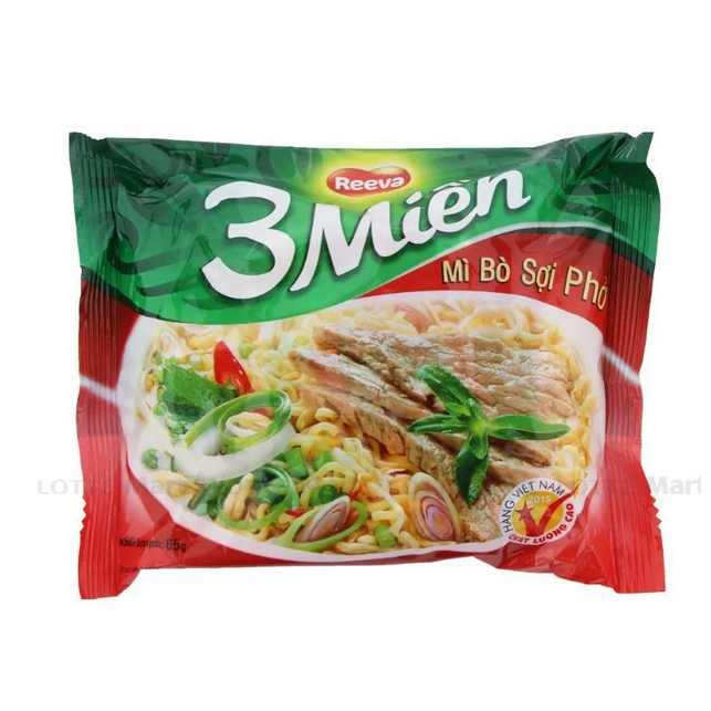 Mì 3 Miền Mì 3 Miền Chua Cay Thái Gói 75g/ Chua Cay Thái/ Vị Tôm Hùm/Bò ...