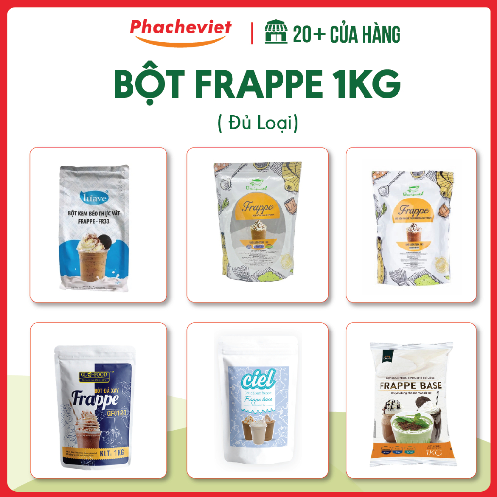 Bột Frappe 1Kg Đủ Loại - Bột Frappe Luave, Bột Frappe Barismate, Bột ...